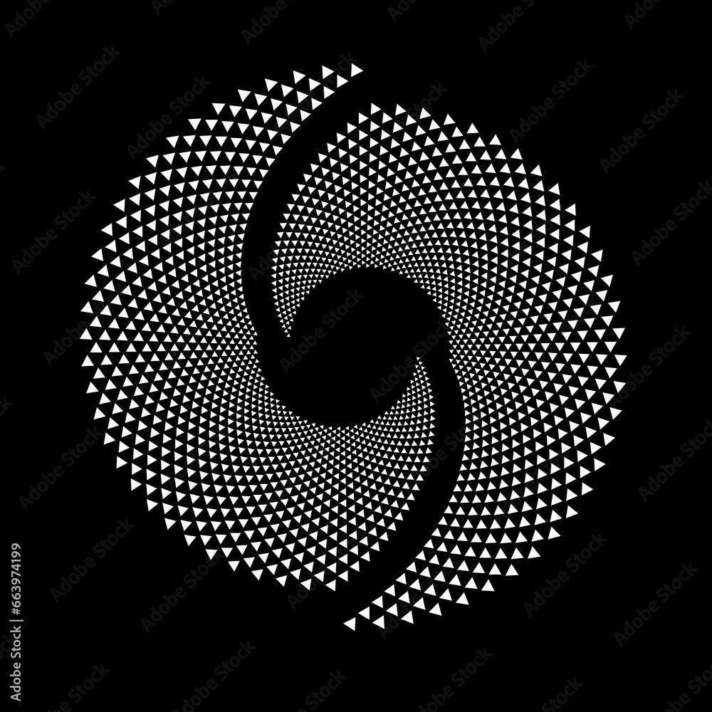 Image vectorielle Stock Abstract white tiny triangles in spiral form ...