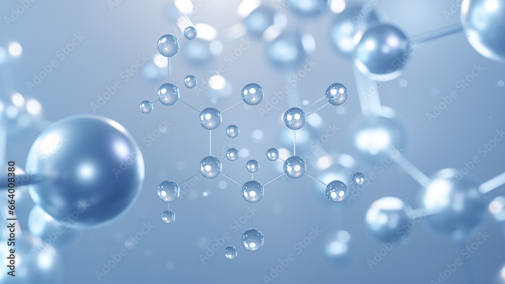 glucono delta-lactone molecular structure 3d, flat model, food additive ...