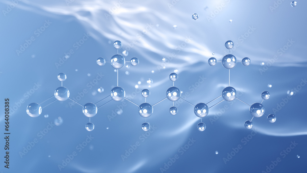 citral molecular structure, 3d model molecule, acyclic monoterpene ...