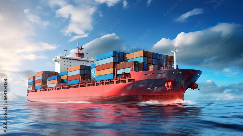 Container ship, cargo shipping business, cargo freighter Logistics ...
