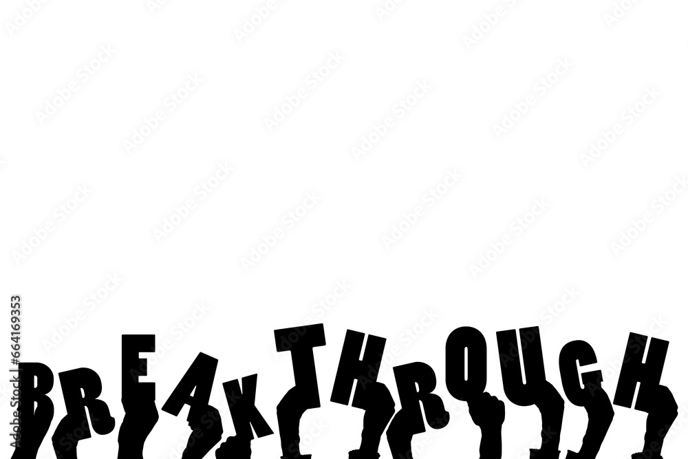 Digital png illustration of hands with breakthrough text on transparent ...