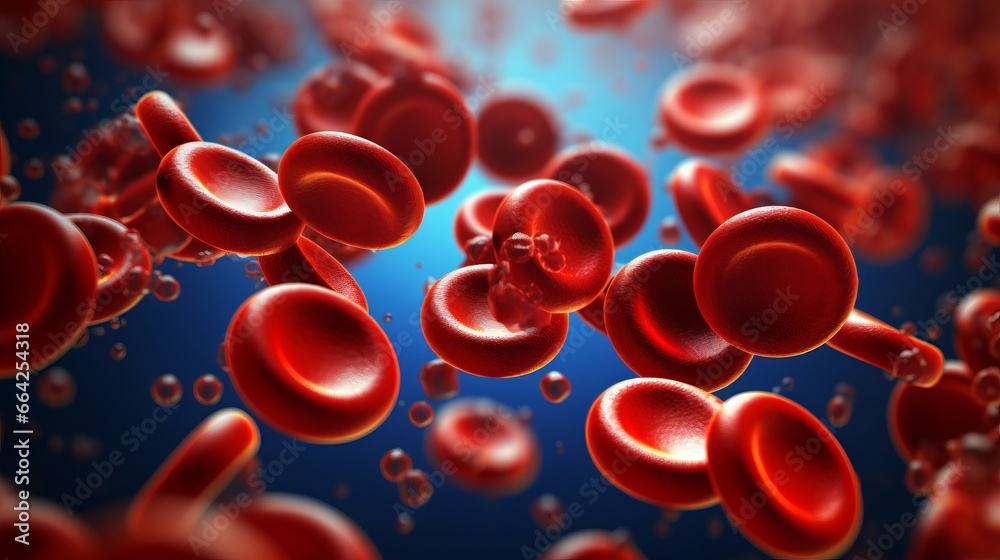 Red blood cells under microscope, scientific illustration, Blood Clot ...