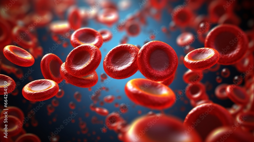 Red blood cells under microscope, scientific illustration, Blood Clot ...