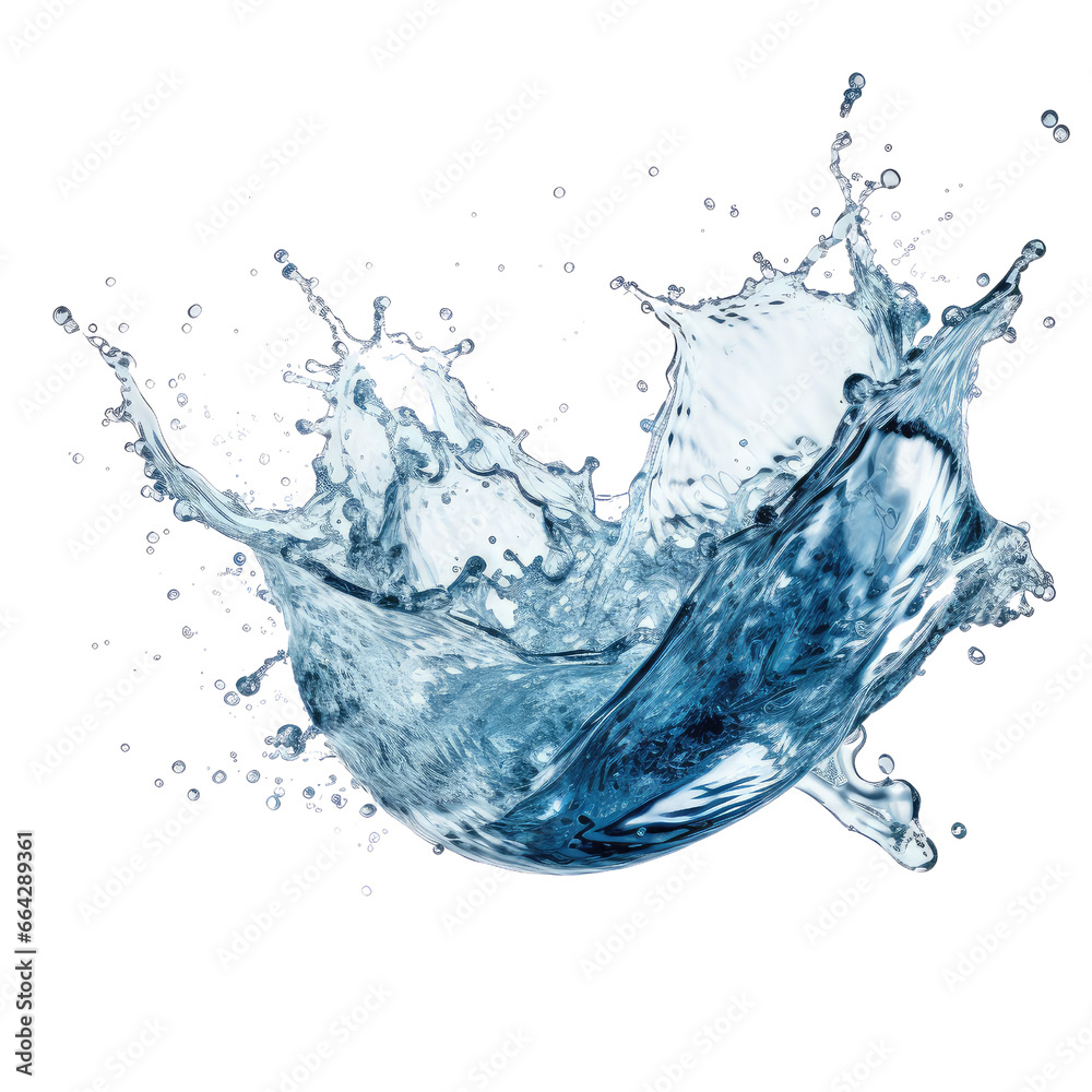 water splash captured with a transparent background. This realistic ...