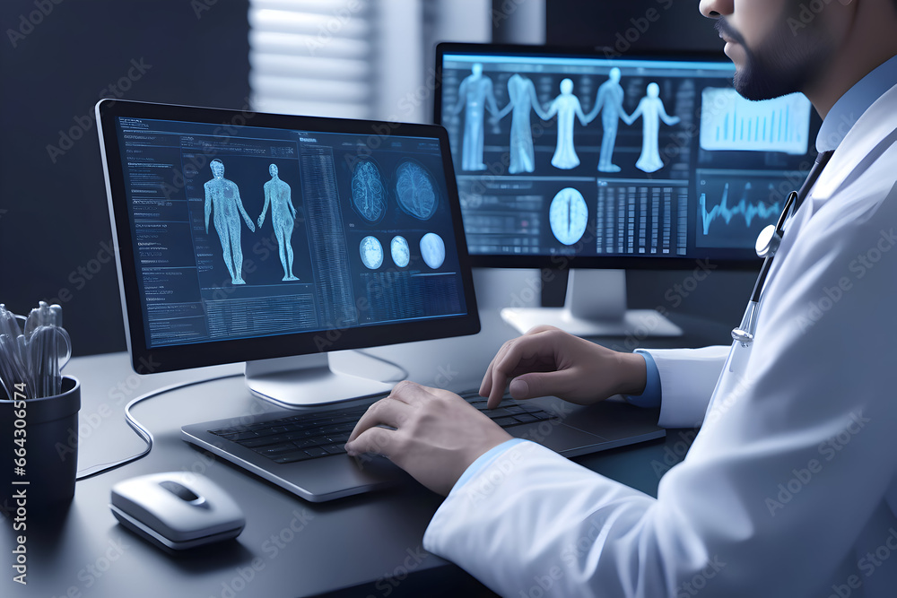 Medical imaging, x-ray, skeletal, technology scanning body, skeleton ...