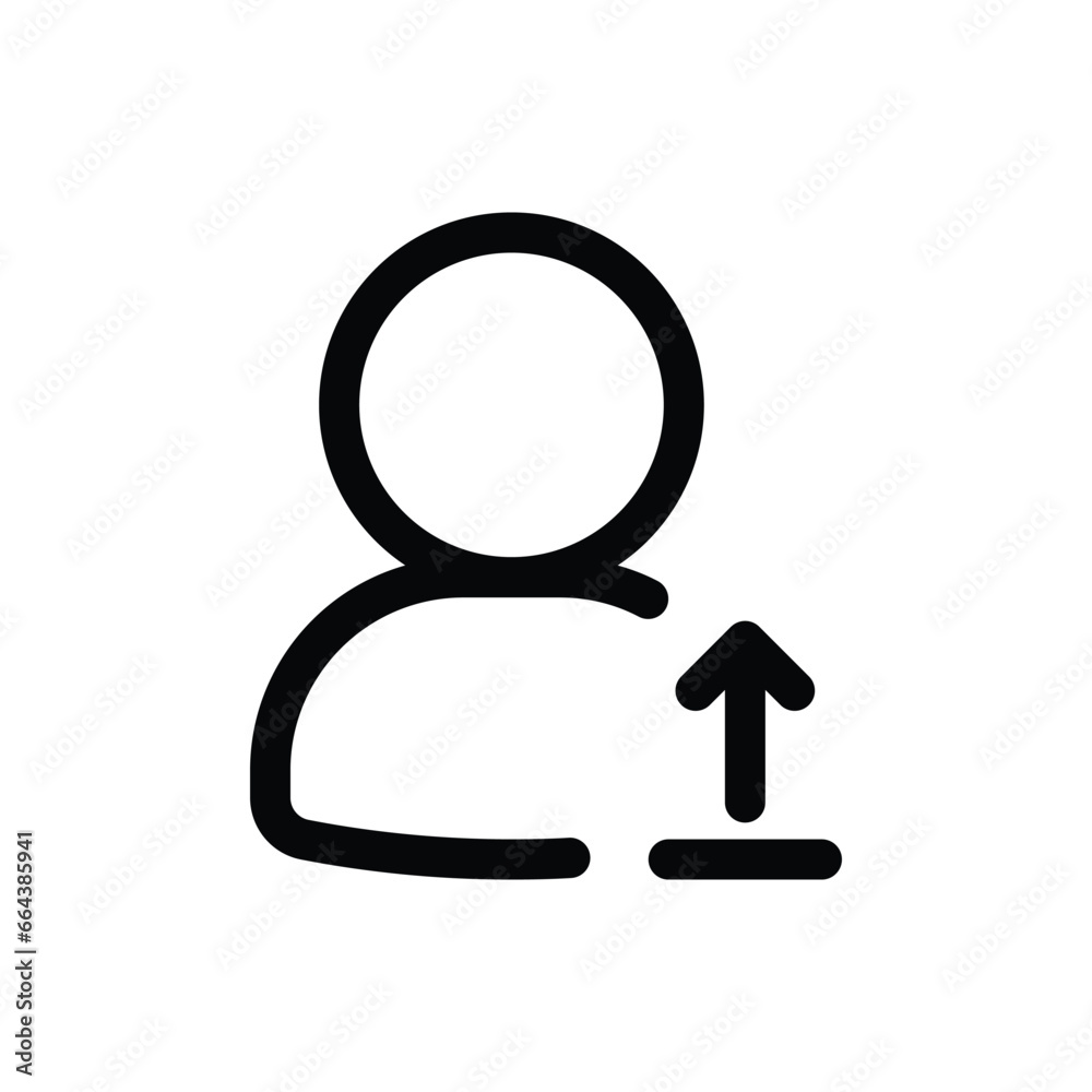 Upload User icon in trendy outline style isolated on white background ...