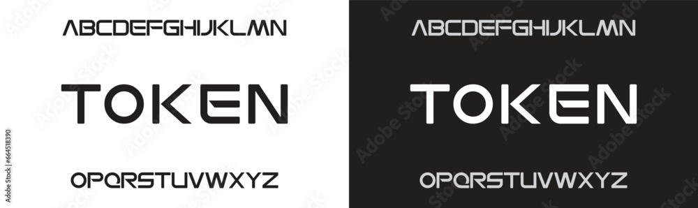 TOKEN minimal creative Tech Letter Concept and Luxury vector typeface ...