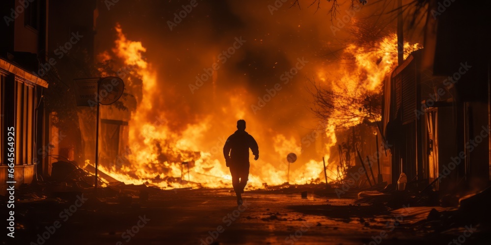 Amidst Chaos and Flames: A Man Courageous Run Through a Night of ...