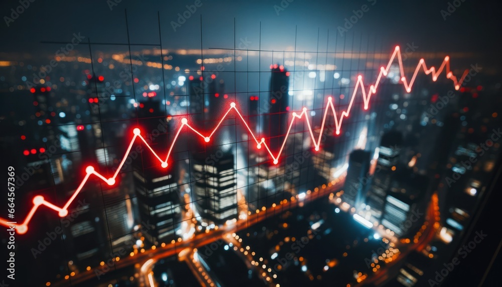 Photo of a graph, meticulously drawn using a red marker on a glass ...