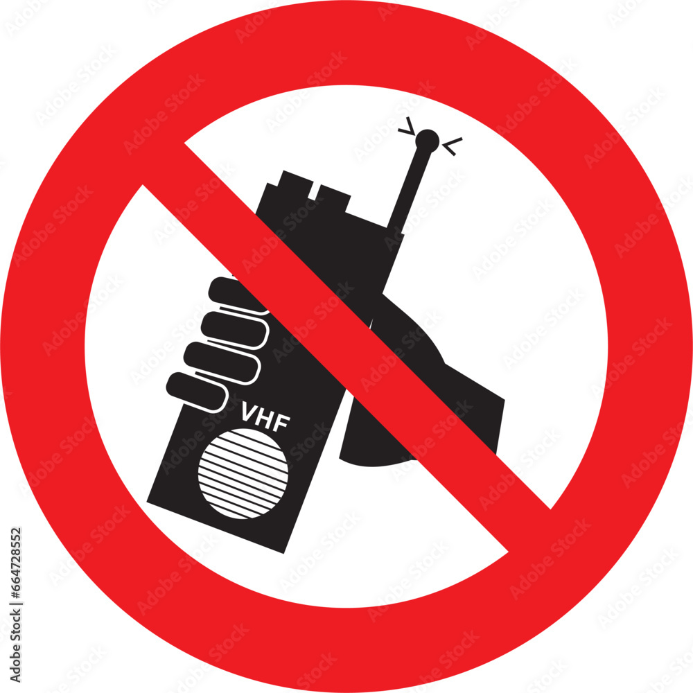 Prohibido, no use la radio, medios de comunicación, dispositivo, radio ...