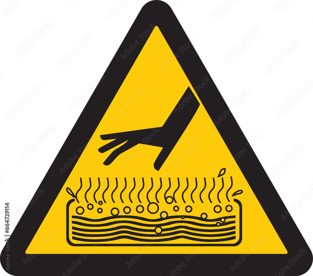 liquido caliente, superficie caliente, no tocar, riesgo de quemadura ...