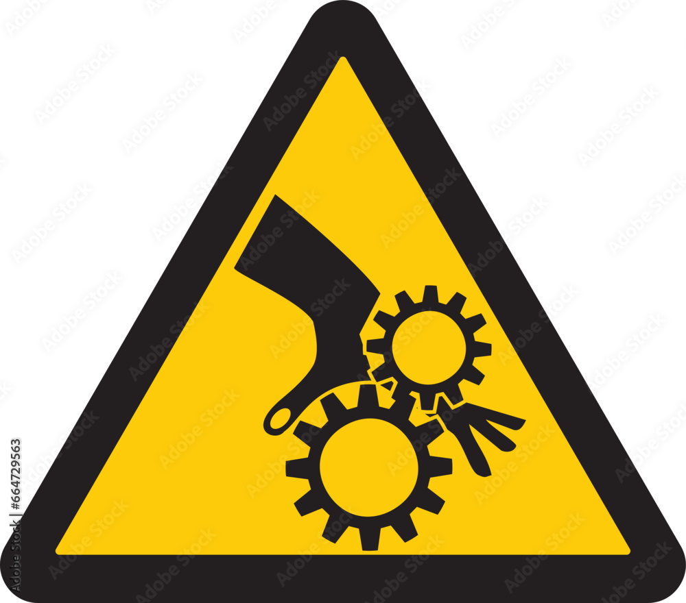 precaución, aviso, señal, símbolo, atrapamiento, aplastamiento ...
