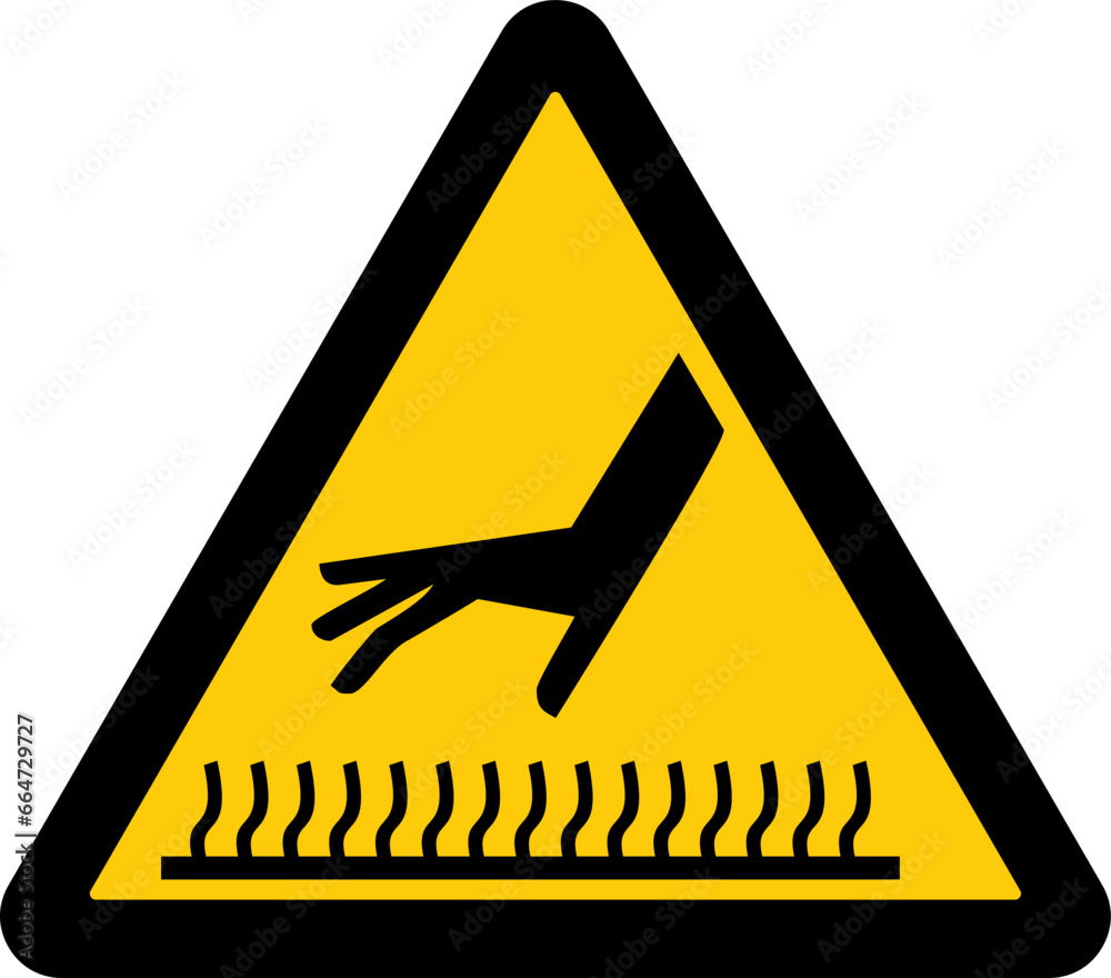señal triangulo precaución superficie caliente, triangle sign caution ...