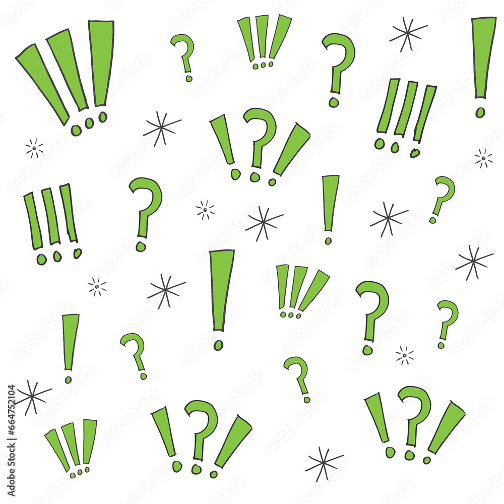 Digital png illustration of exclamation points and question marks ...