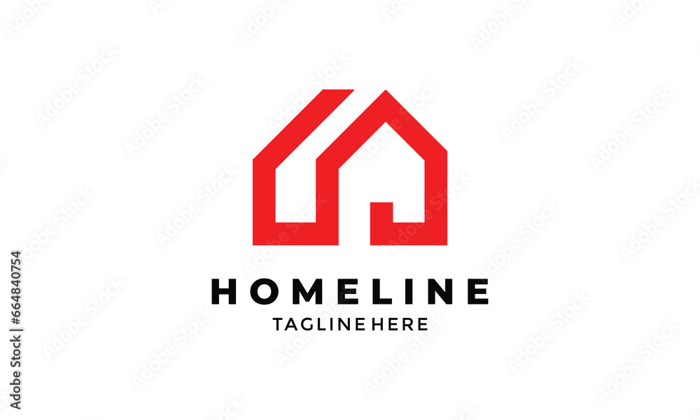Logo vector linked house symbol connection network property real estate ...