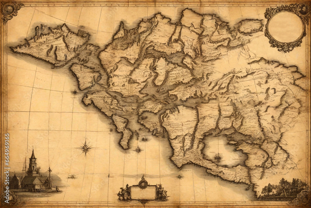 old style map. old town map . Created using generative AI tools Stock ...