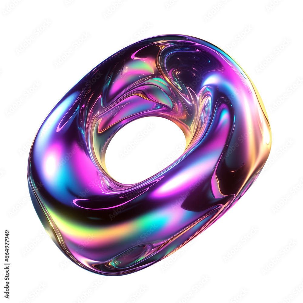 Ilustración de Stock Abstract holographic melted shape png. Liquid ...