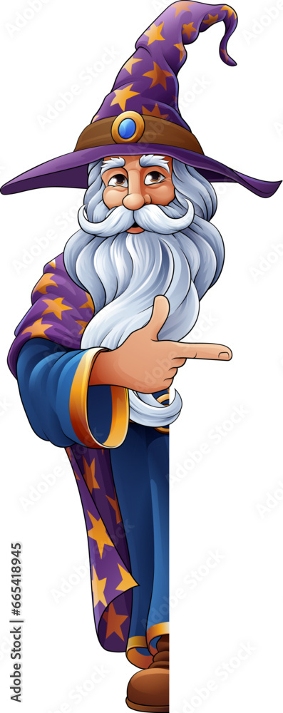 A wizard merlin cartoon beard magician man Halloween character mascot ...
