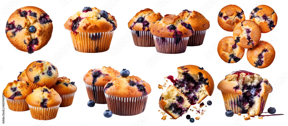 Blueberry muffin muffins on transparent background cutout, PNG file ...
