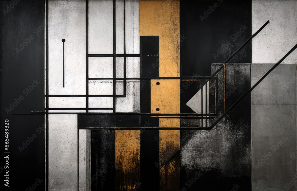 Constructivism weathered grungy industrial style abstract art ...