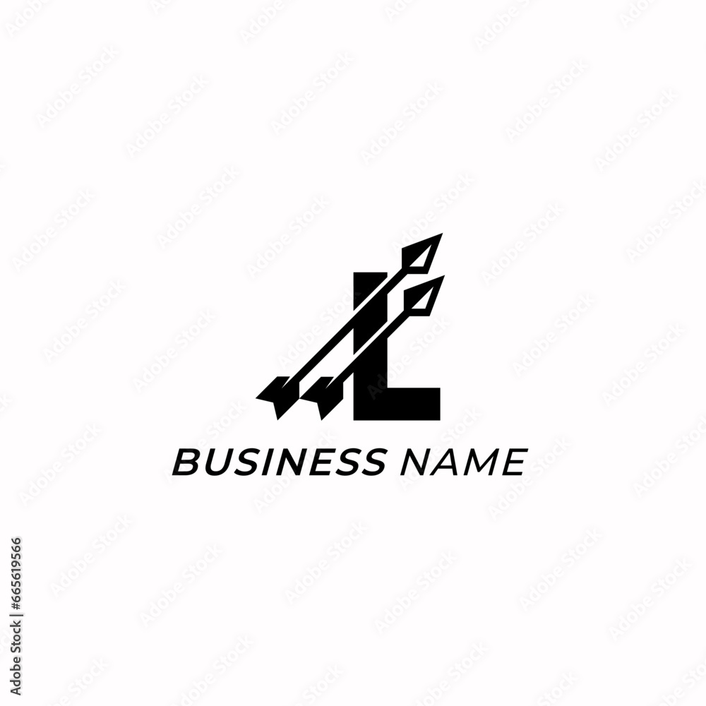 logo design creative letter L and arrow Stock Vector | Adobe Stock