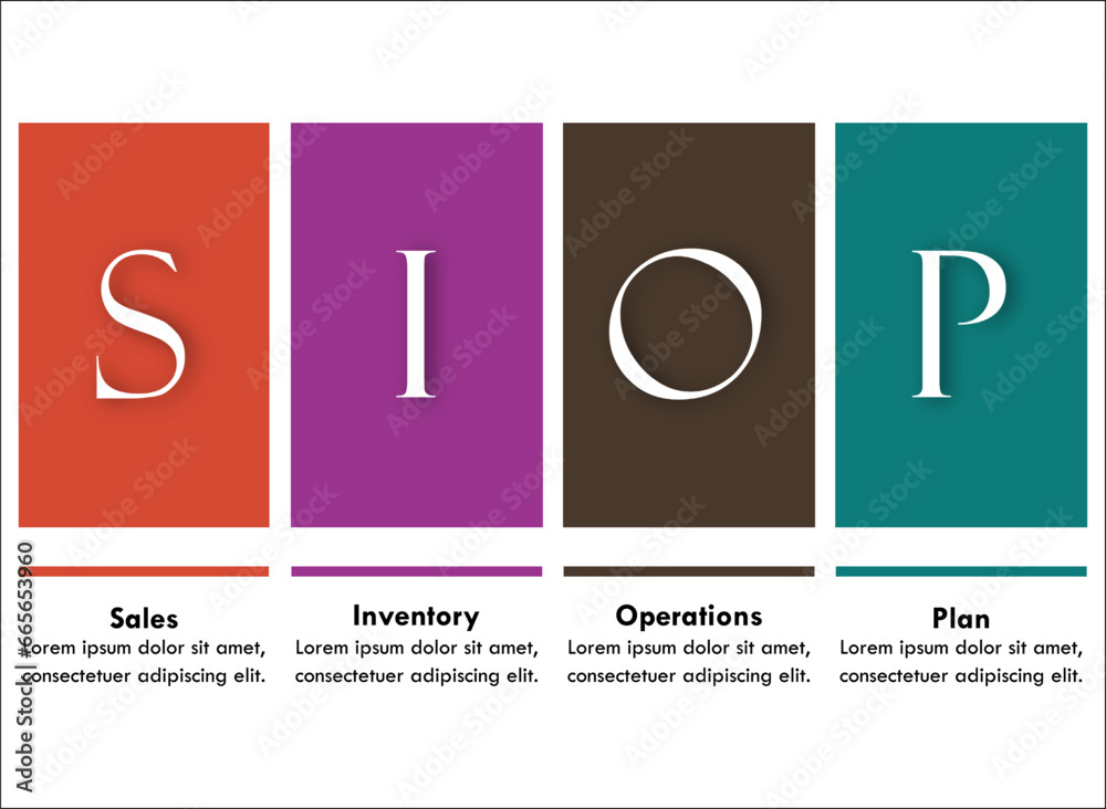 SIOP - Sales Inventory Operations Plan Acronym. Infographic template ...