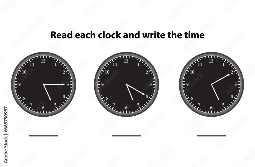 Telling time worksheet. Different color. number clock and Roman letter ...
