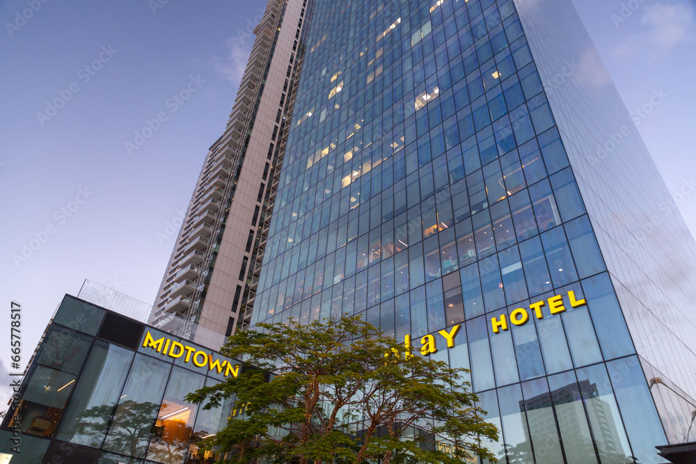 Midtown Towers are a modern complex that hosts restaurants, cafes ...