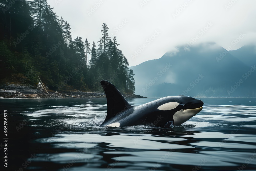 Authentic Photo Captures The Power Of Killer Whale. Сoncept Marine ...