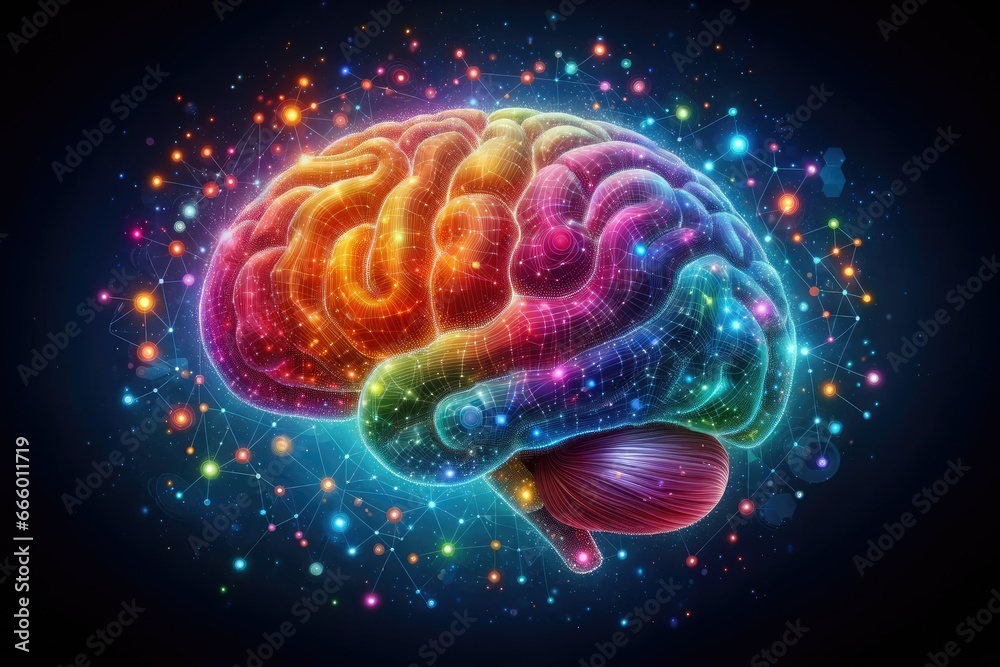 Graphic of the human brain, where each lobe and region is showcased in ...