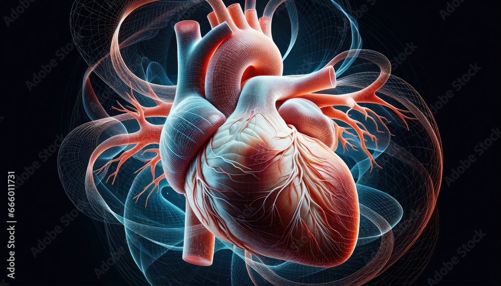 Artistic 3D render of the human heart, capturing its natural anatomy ...