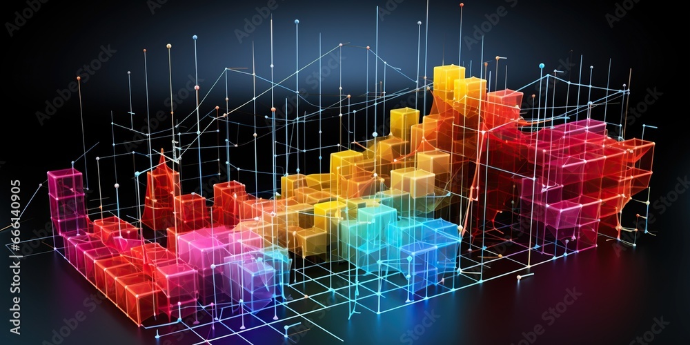 Visual representation of a complex mathematical concept illustrated through a 3d graph , concept ...