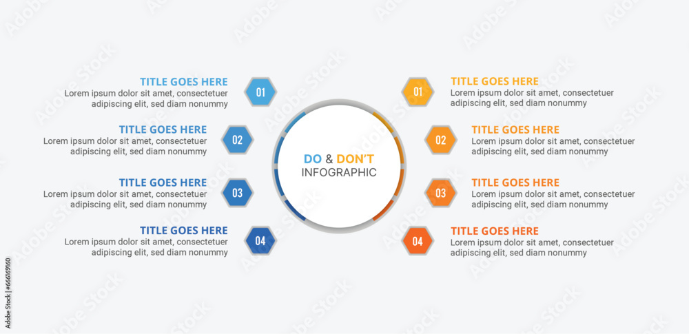 Dos and Don'ts, Comparison Chart Infographic Template Design Stock ...
