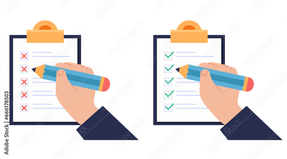 Check list board yes no form task complete signature concept. Vector ...