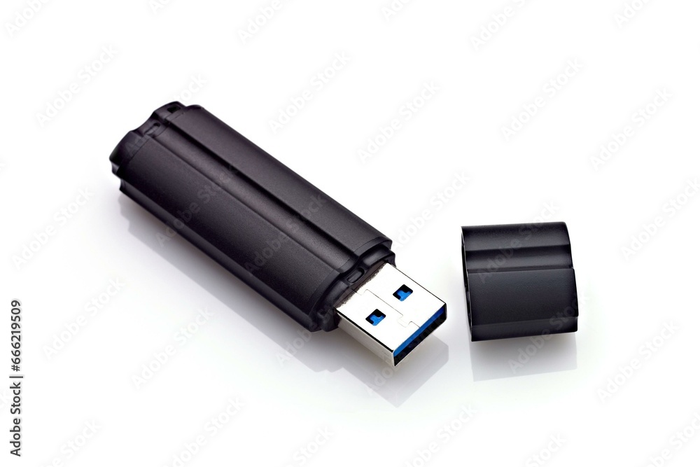 4K Image: USB 3.0 Flash Drive on White Background, Captured with ...