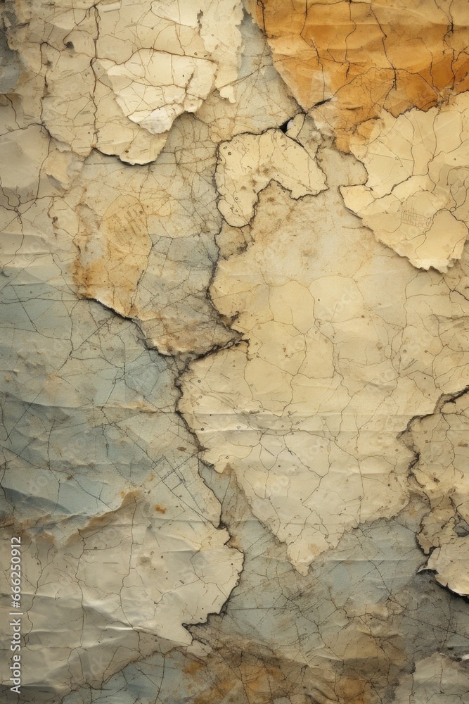 Old Map Texture Detail: A macro photograph that captures the crinkled ...