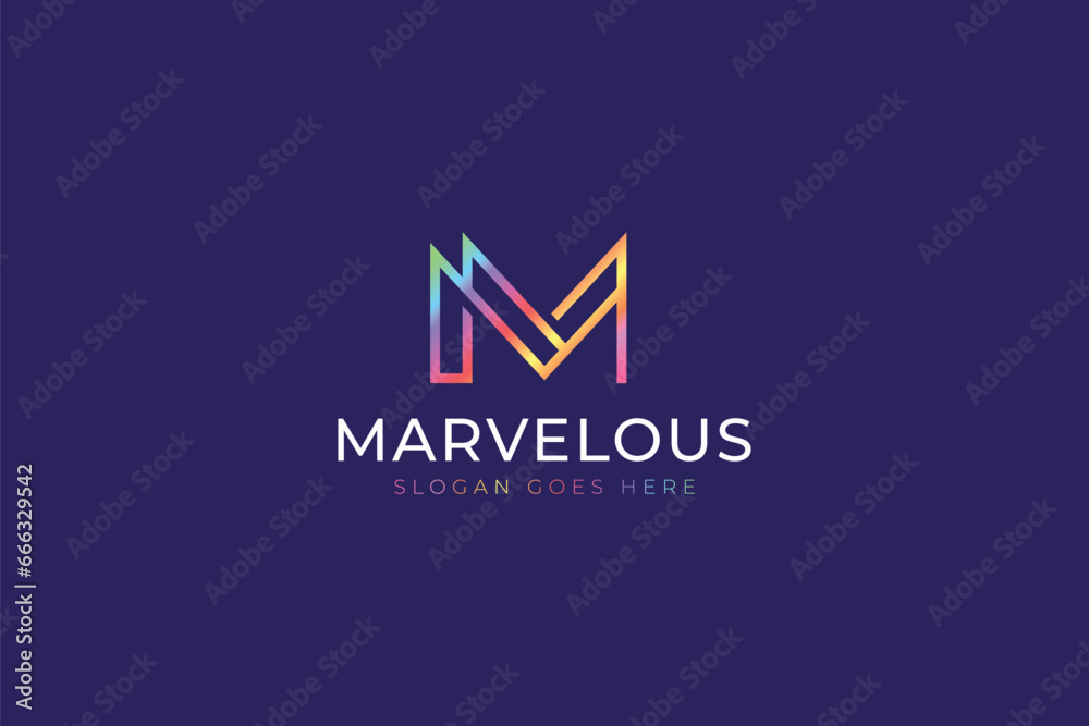 Letter M Logo Marvelous Gradient Futuristic and Premium Concept Brand ...