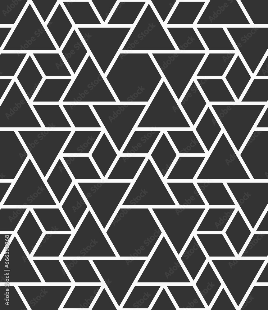 Vector seamless geometric pattern. Mosaics motif. Polygonal trellis on ...