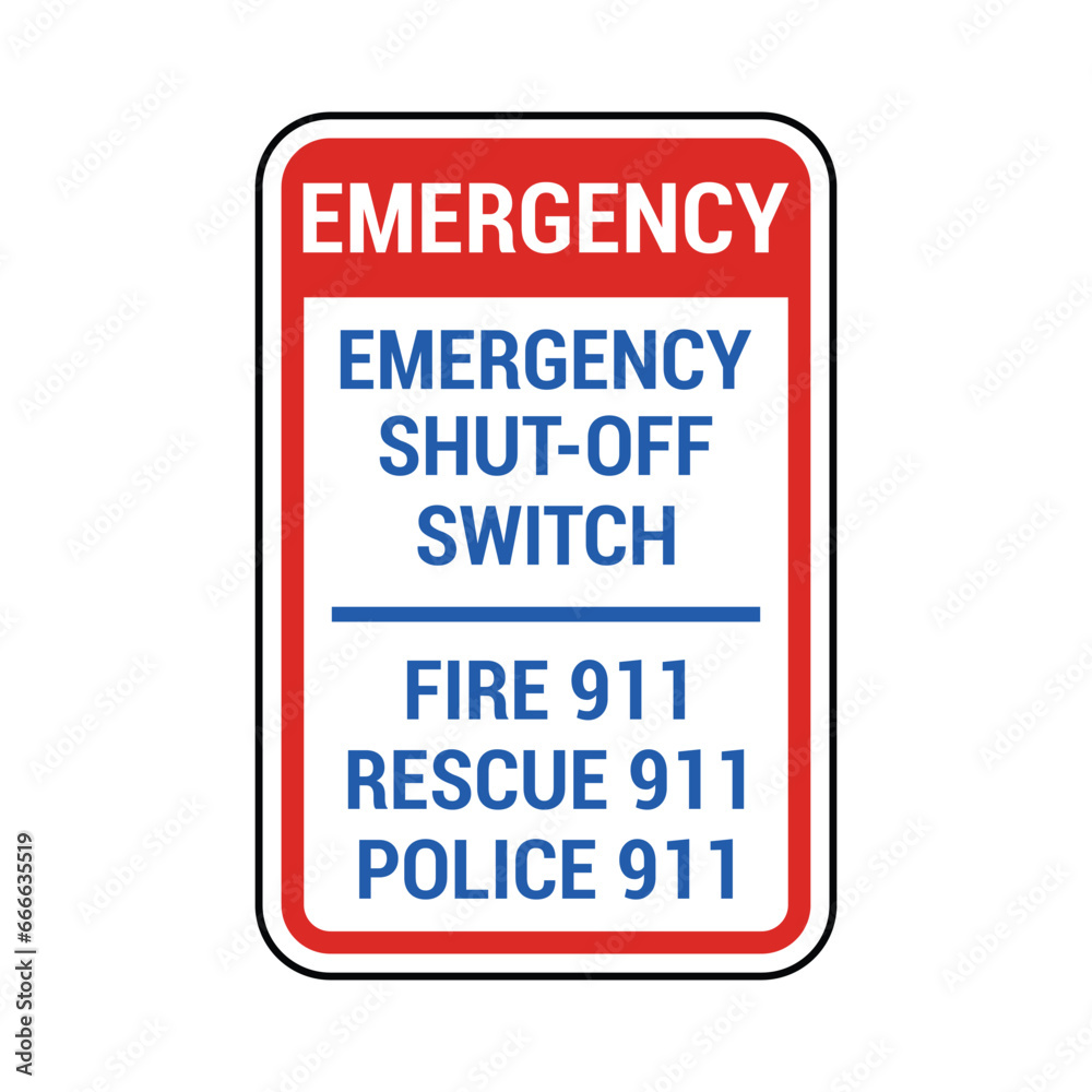 Emergency shut-off switch sign. Hotline symbol modern, simple, vector ...