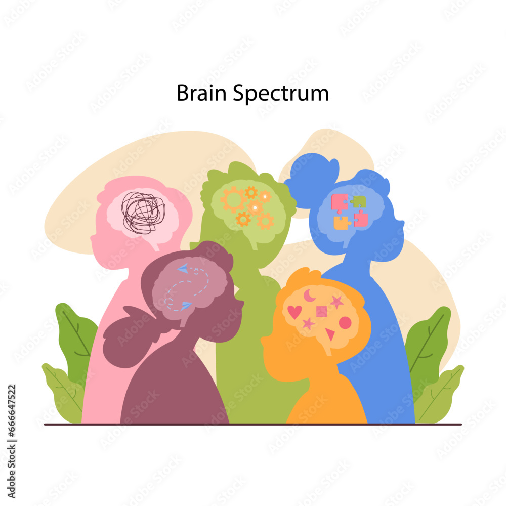 Neurodiversity. Cognitive development spectrum. Mental health Stock ...
