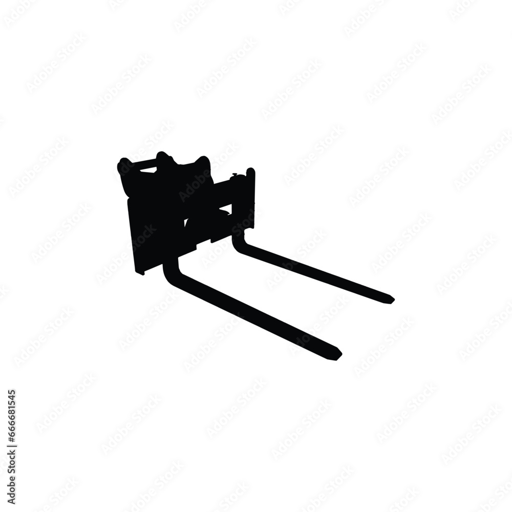 Forklift fork icon. Simple style cargo company poster background symbol ...