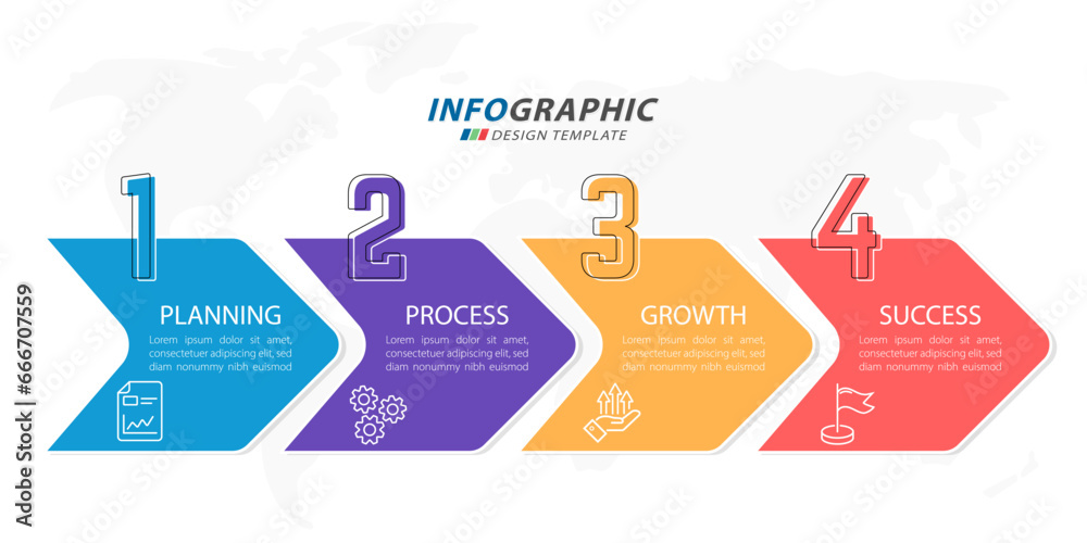 Timeline Creator infographic template. 4 Step timeline journey ...