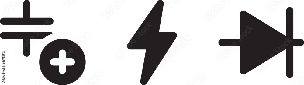Flash icons collection. Bolt logo. Electric symbols. Electric lightning ...