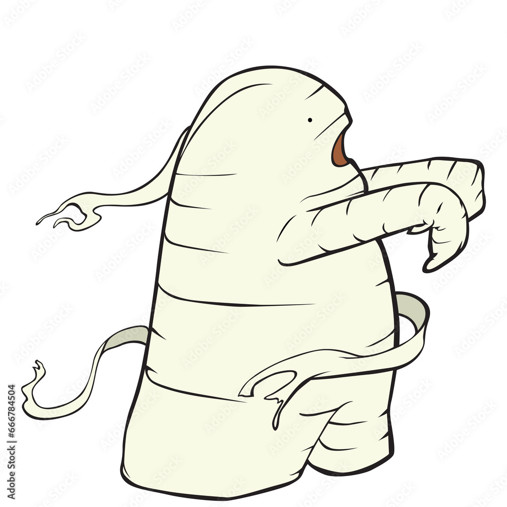 Cute Funny Halloween Mummy Cartoon Character for Kids Age Appropriate ...