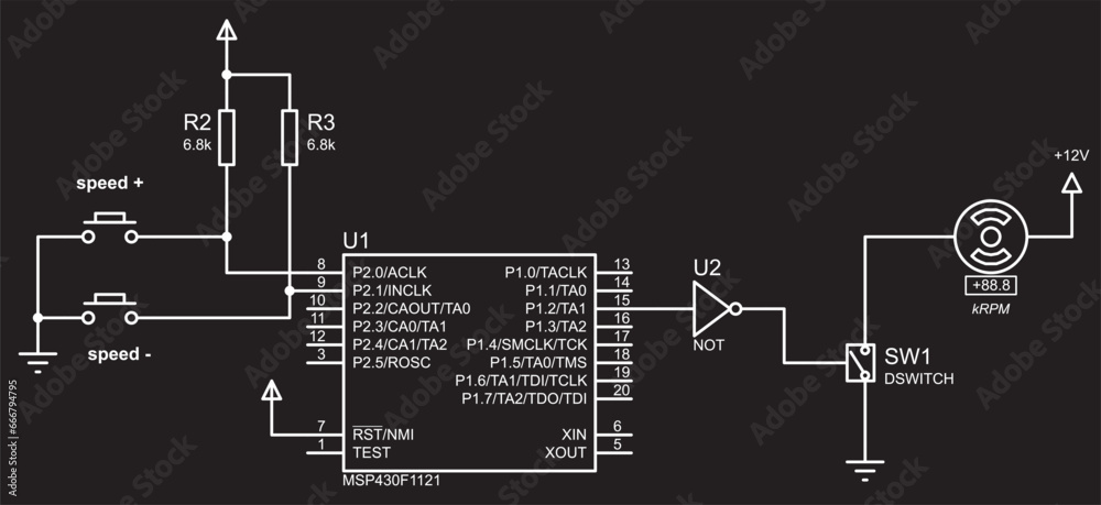 Schematic diagram of electronic device. Vector drawing electrical ...