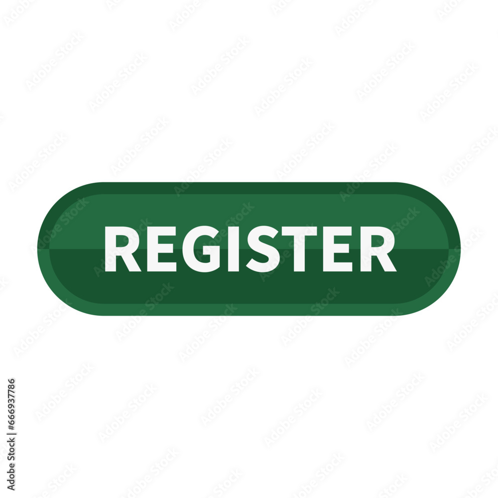 Register Button In Green Rounded Rectangle Shape For Advertisement ...
