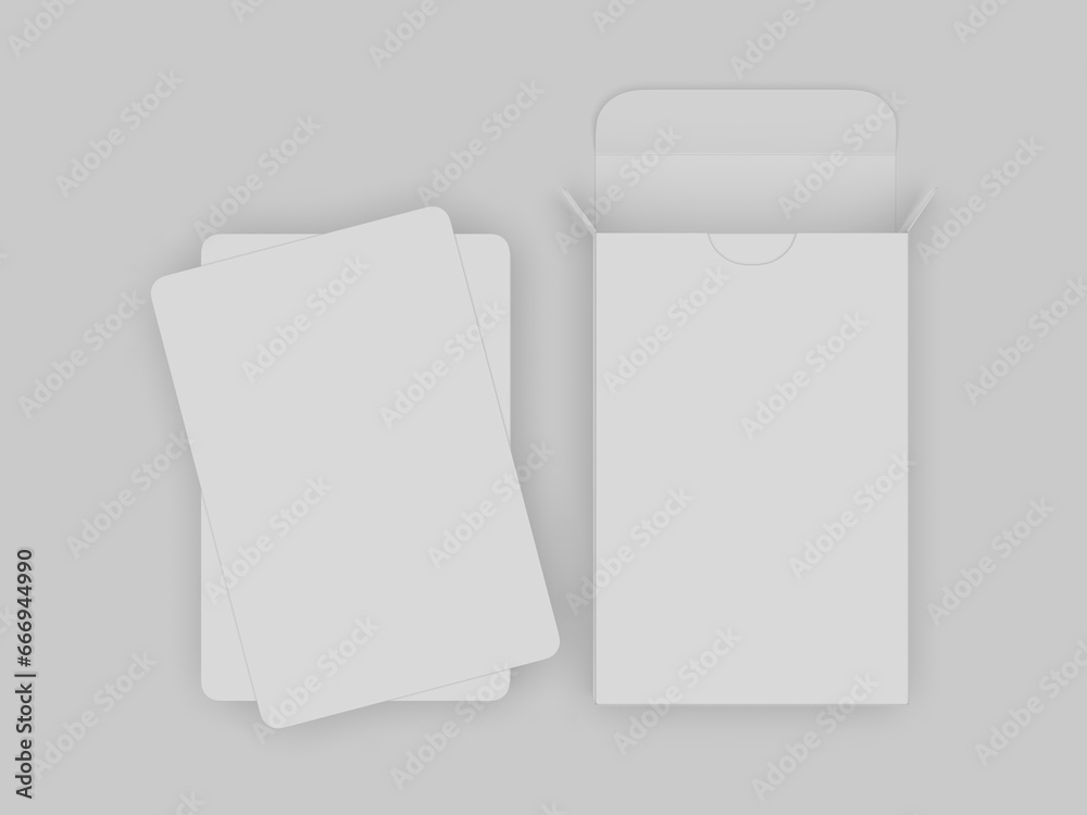 Blank playing cards box packaging template, 3d illustration. Stock ...