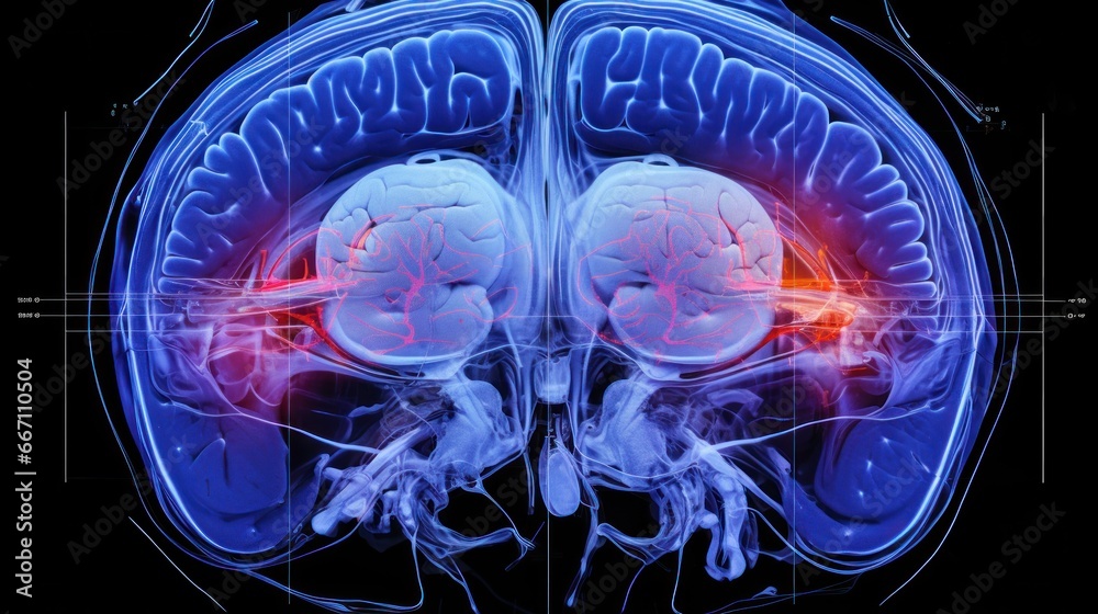 Magnetic Resonance Imaging( MRI) : An MRI image of the brain, showing a ...