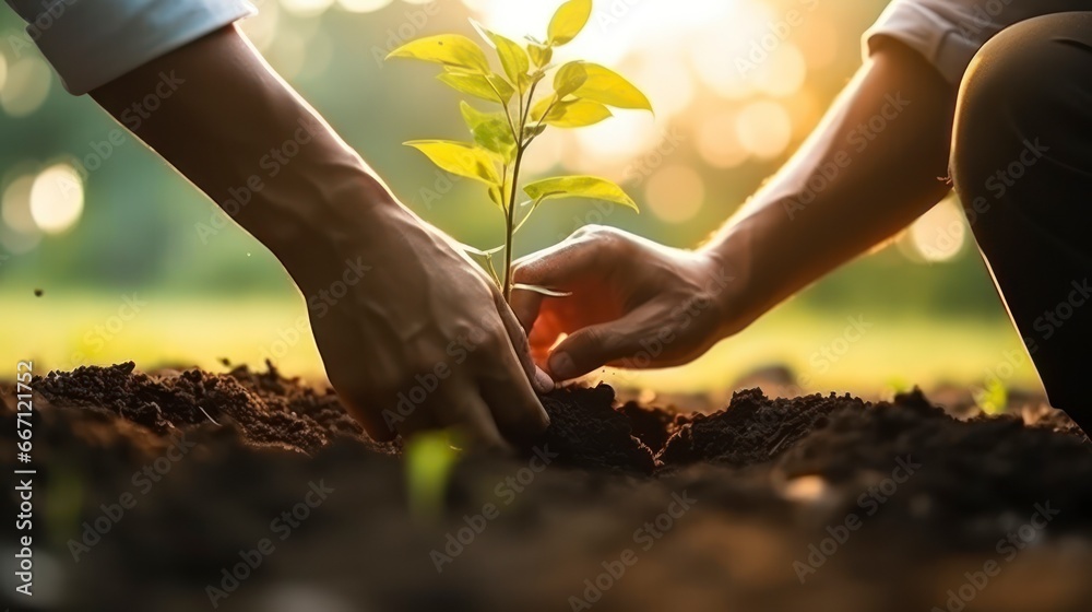 Business Leader Planting Tree Represents Corporate Social ...