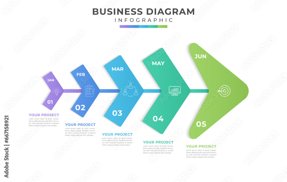 infographic fishbone diagram in the shape of a fish with icons, for ...